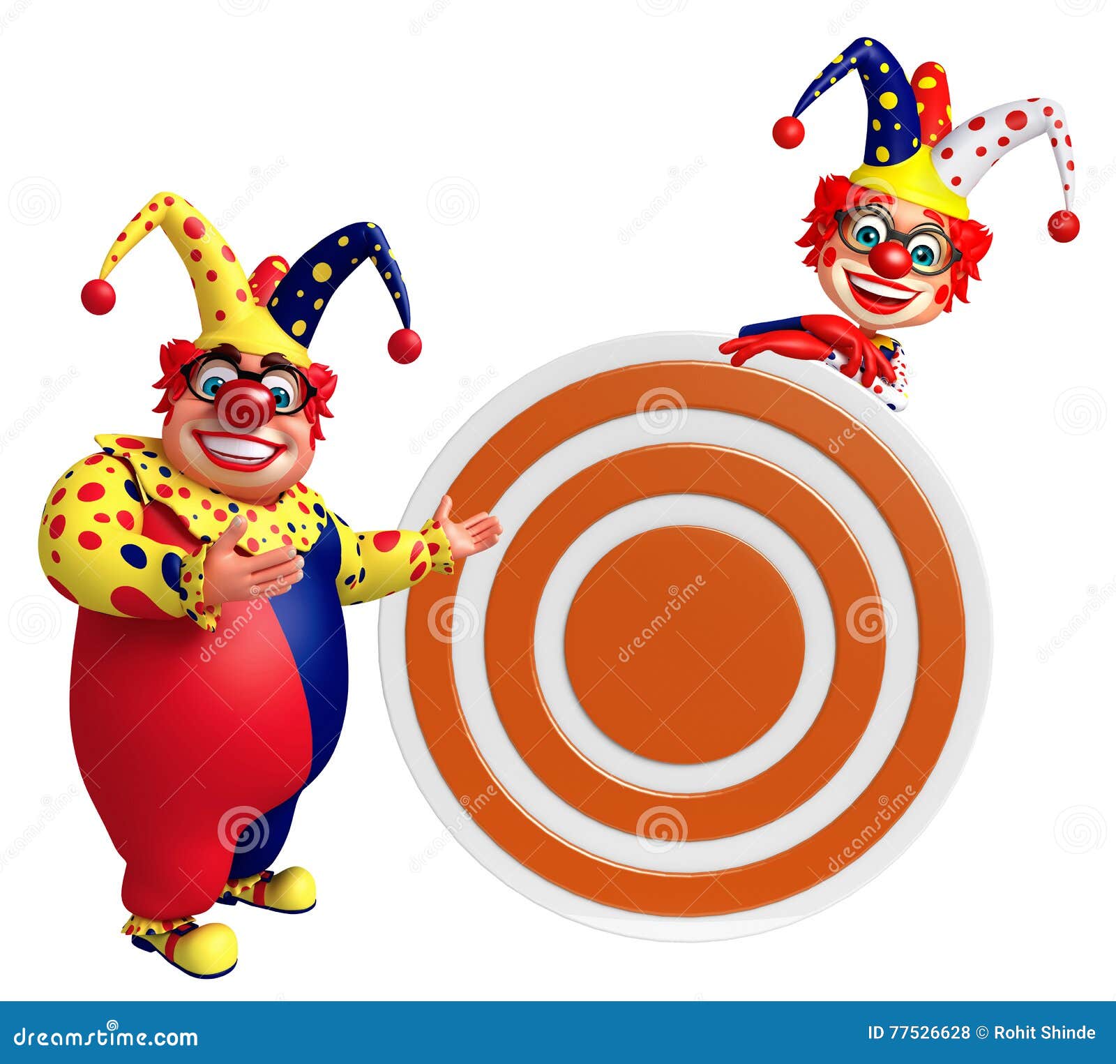 Clown with Target sign stock illustration. Illustration of holiday ...