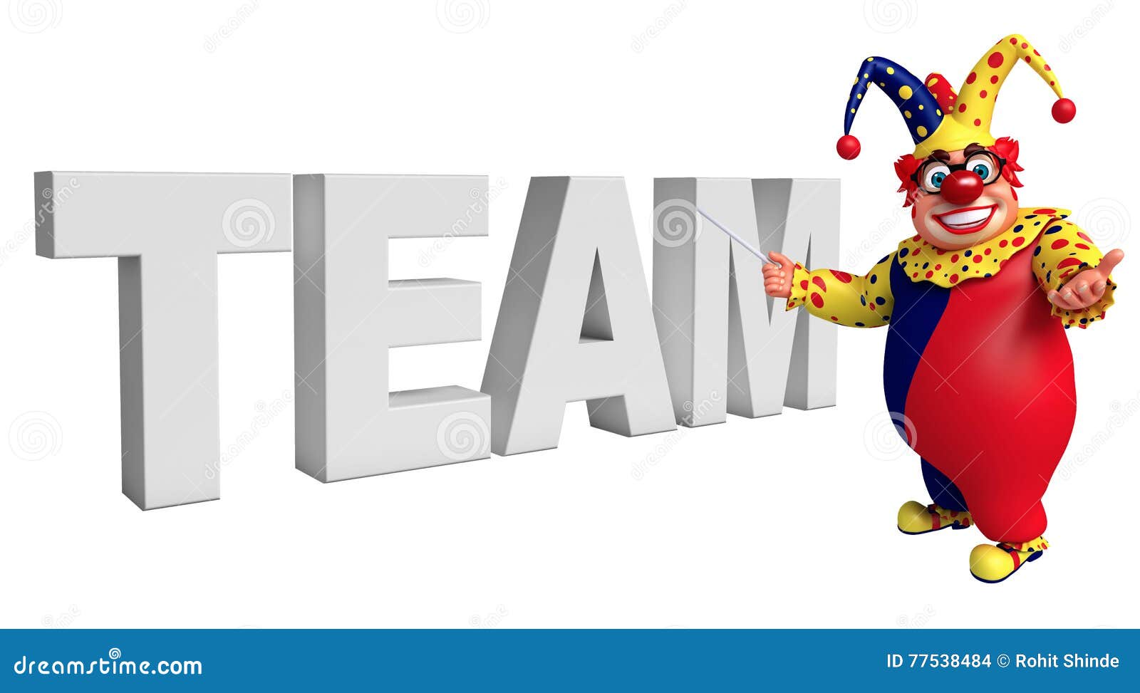 Clown with Team sign stock illustration. Illustration of mask - 77538484