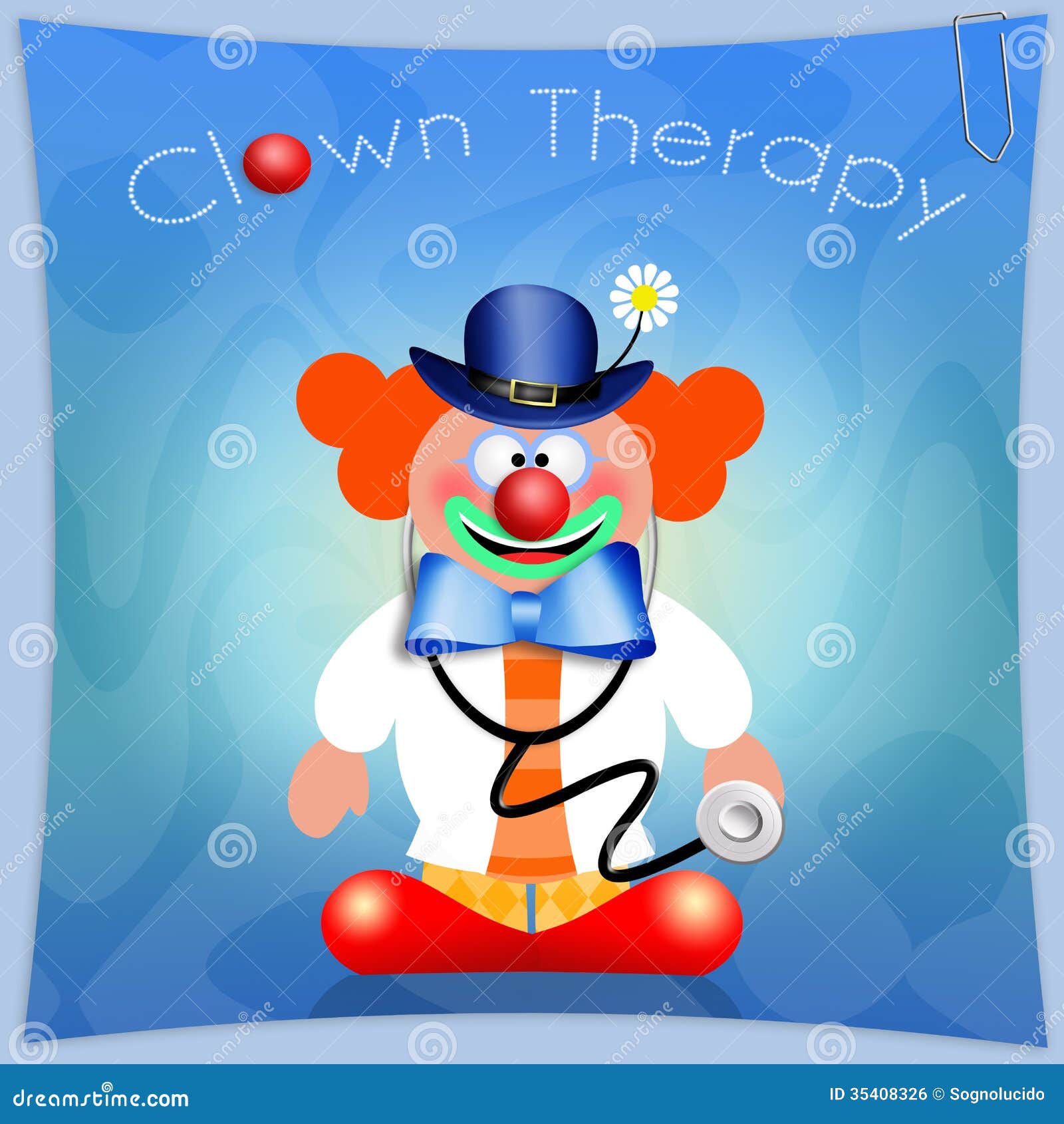 Clown Therapy stock illustration. Illustration of care - 35408326