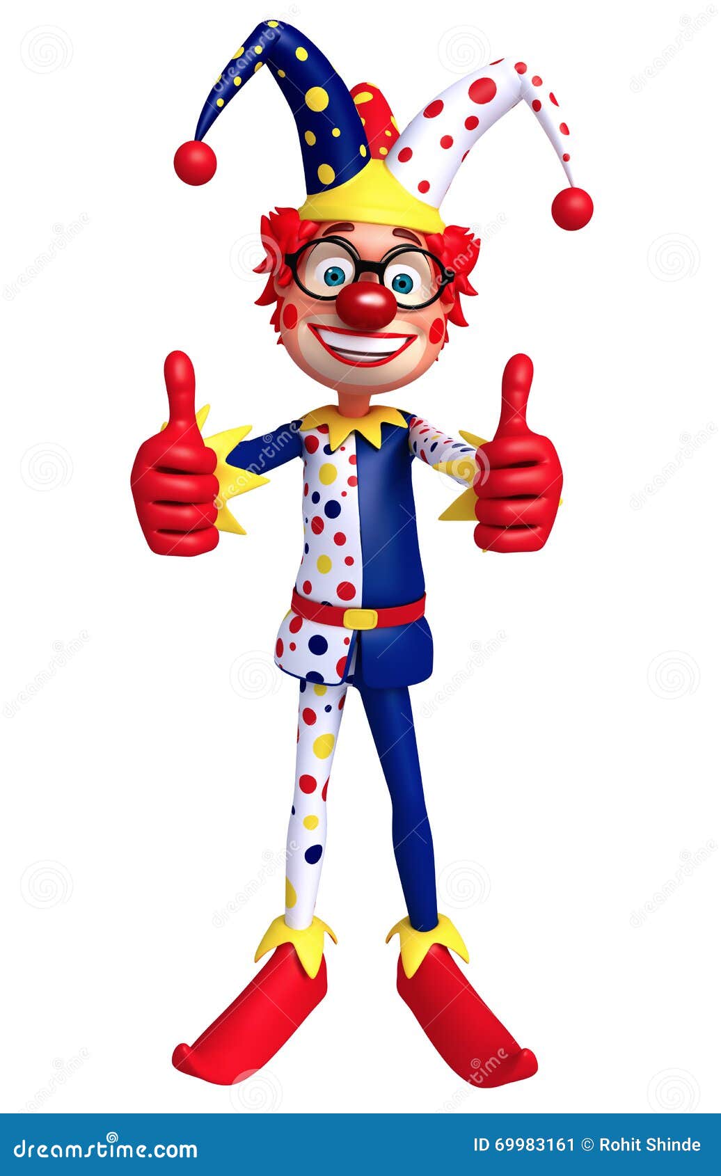 Clown thumbs up pose stock illustration. Illustration of funny - 69983161