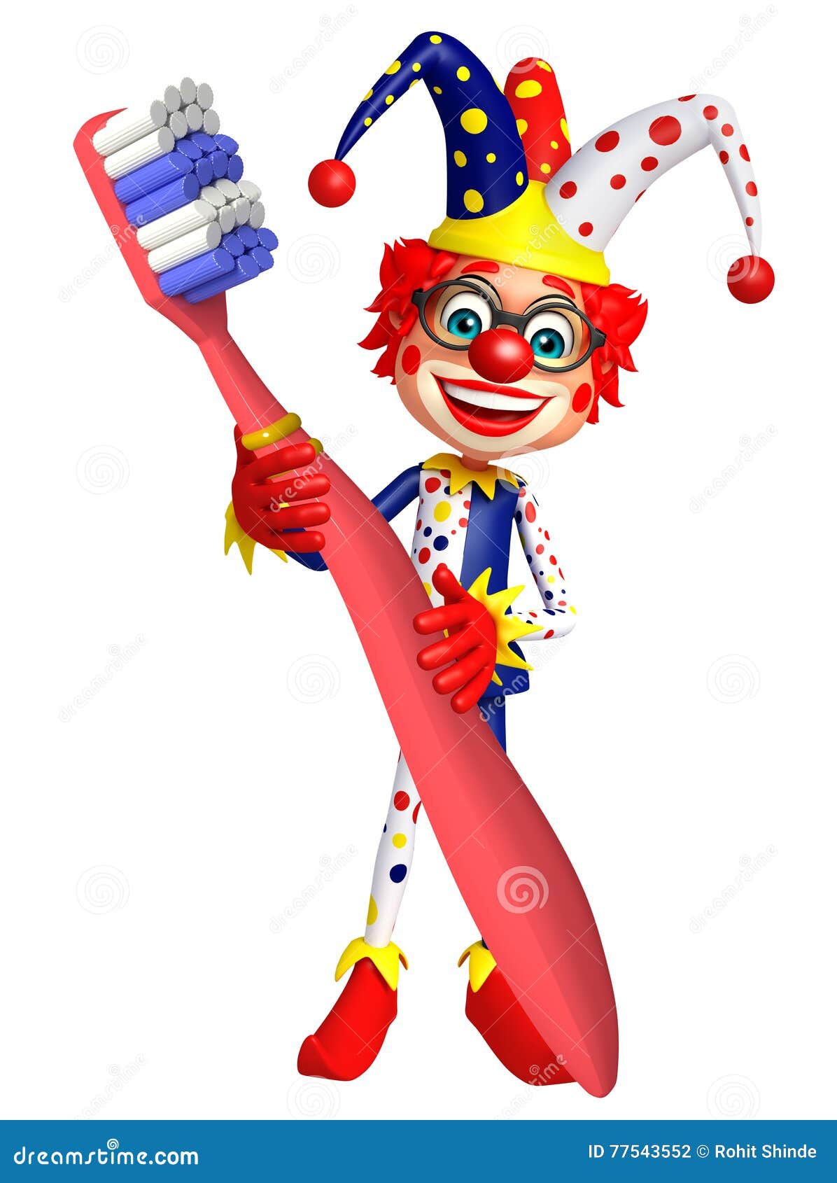 Clown with Tooth brush stock illustration. Illustration of clipart ...
