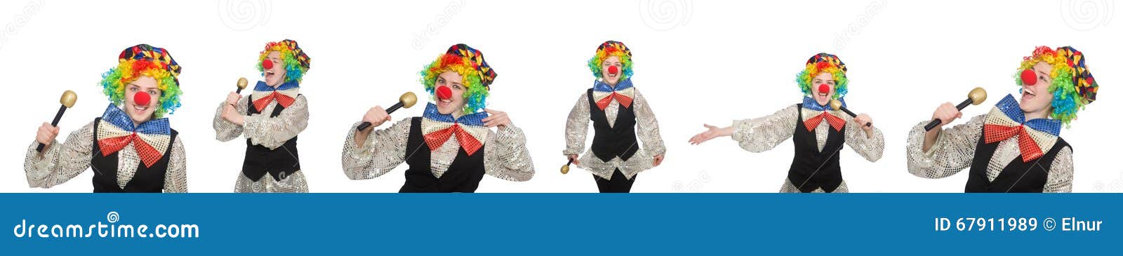 The Clown in Various Poses Isolated on White Stock Image - Image of ...