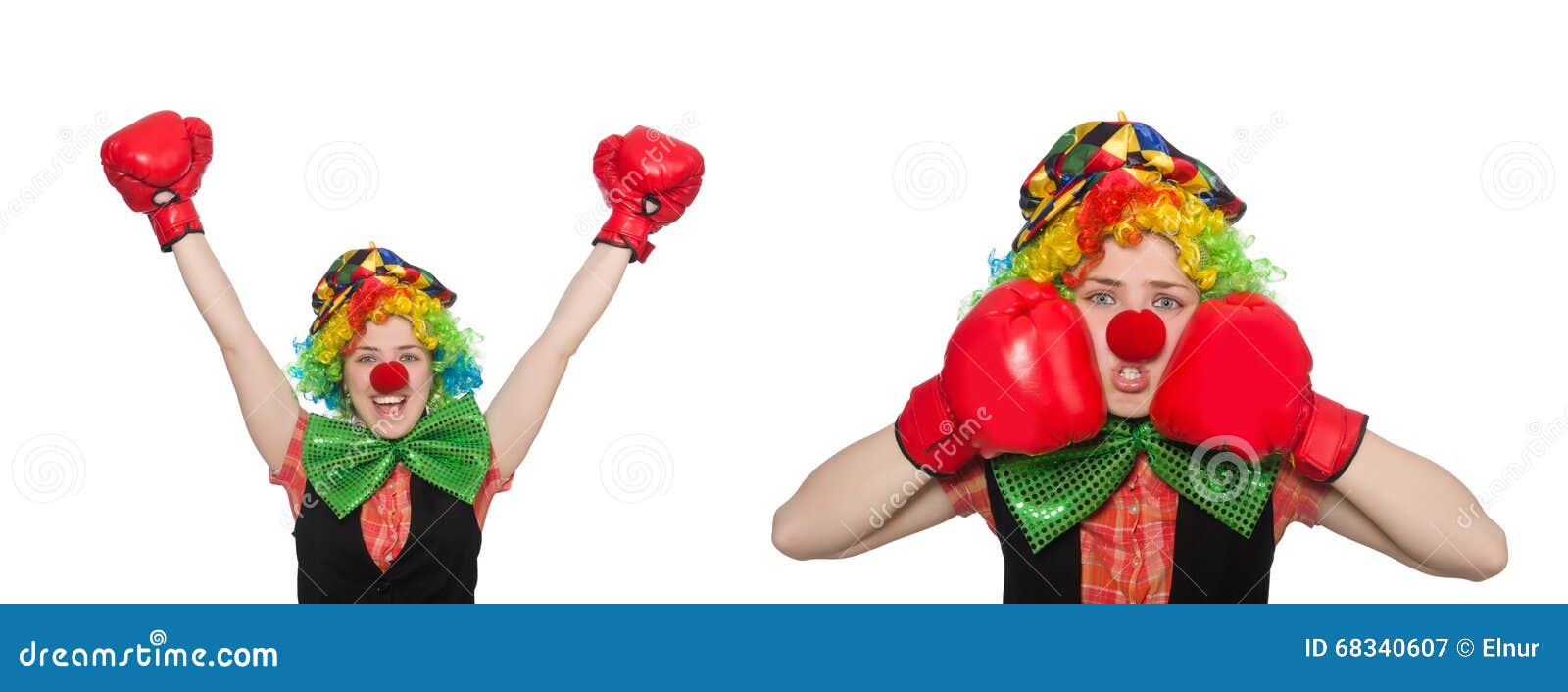 The Clown in Various Poses Isolated on White Stock Image - Image of ...