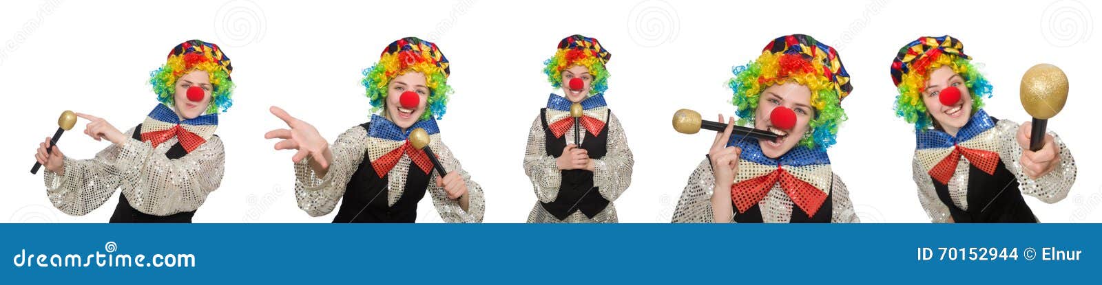 The Clown in Various Poses Isolated on White Stock Photo - Image of ...