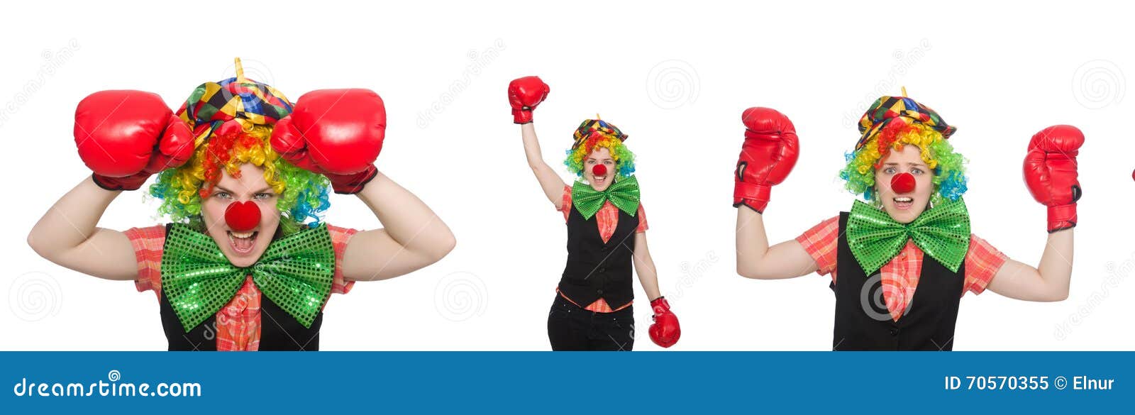 The Clown in Various Poses Isolated on White Stock Image - Image of ...