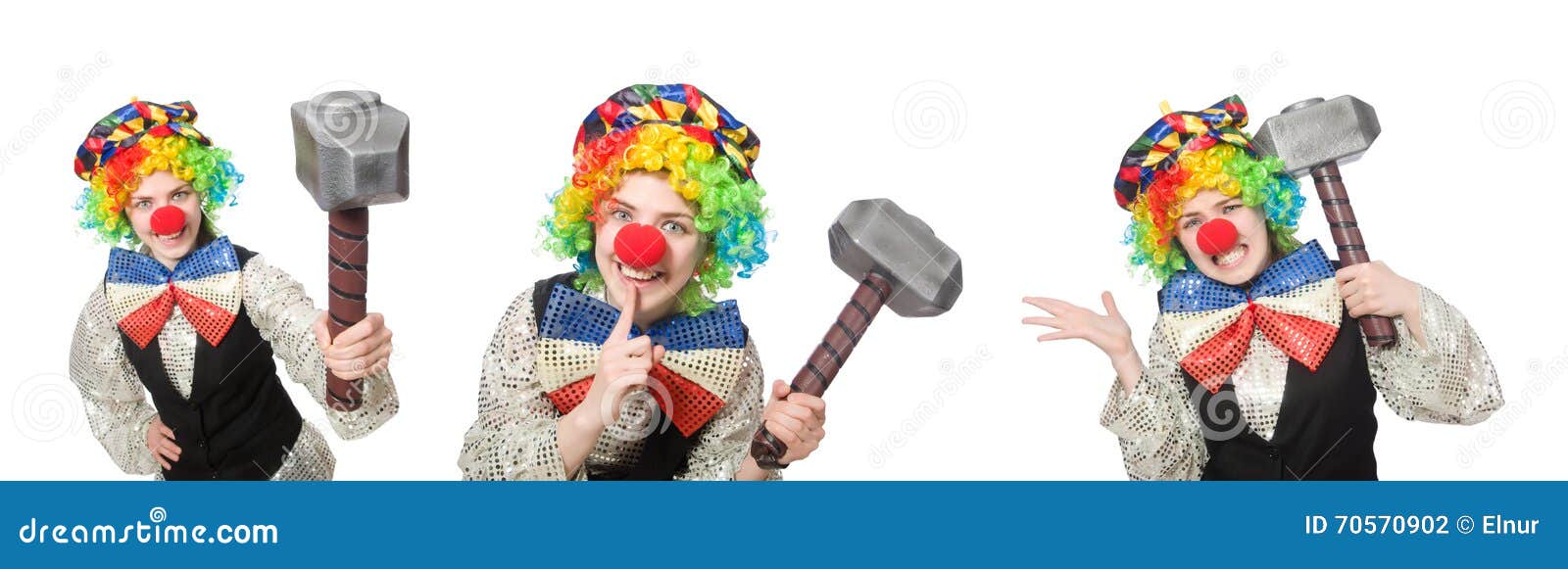 The Clown in Various Poses Isolated on White Stock Photo - Image of ...