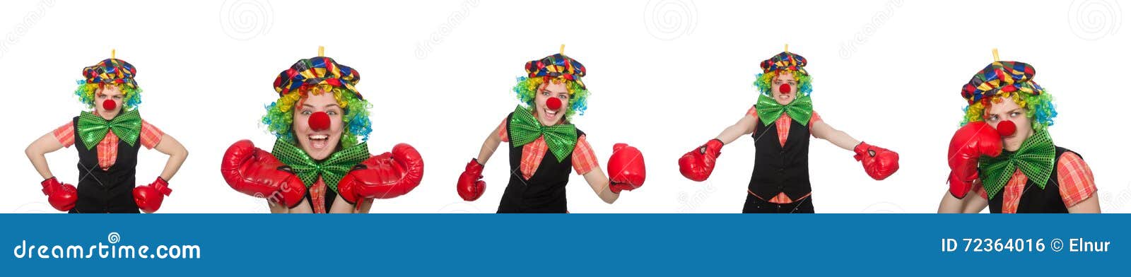 The Clown in Various Poses Isolated on White Stock Photo - Image of ...