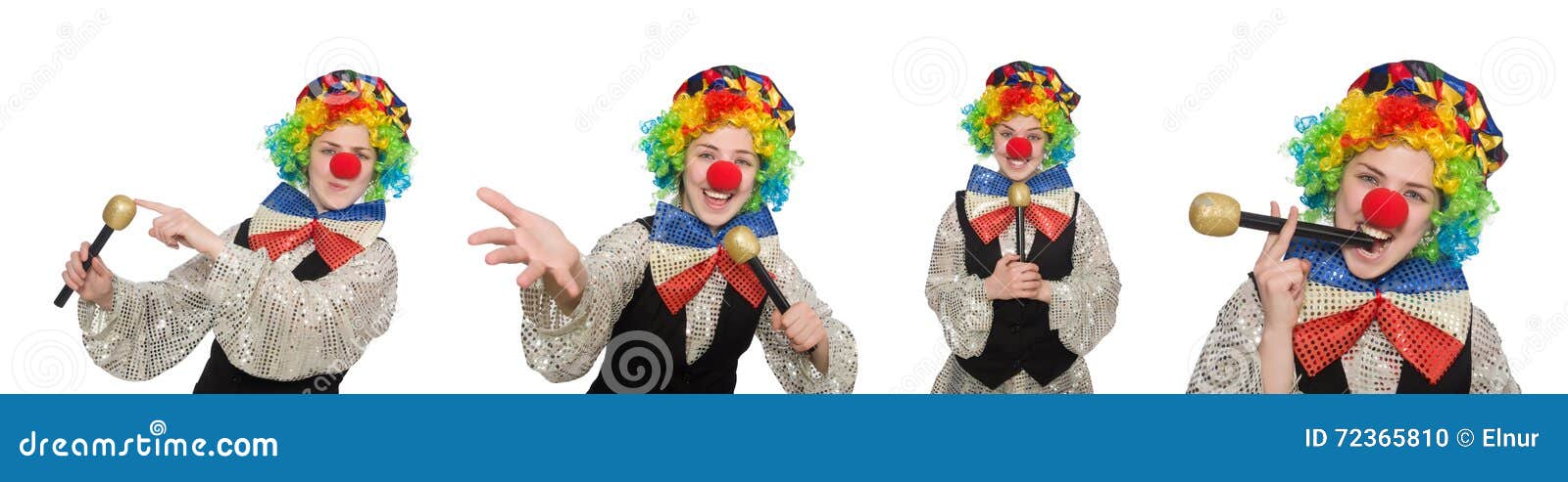 The Clown in Various Poses Isolated on White Stock Photo - Image of ...