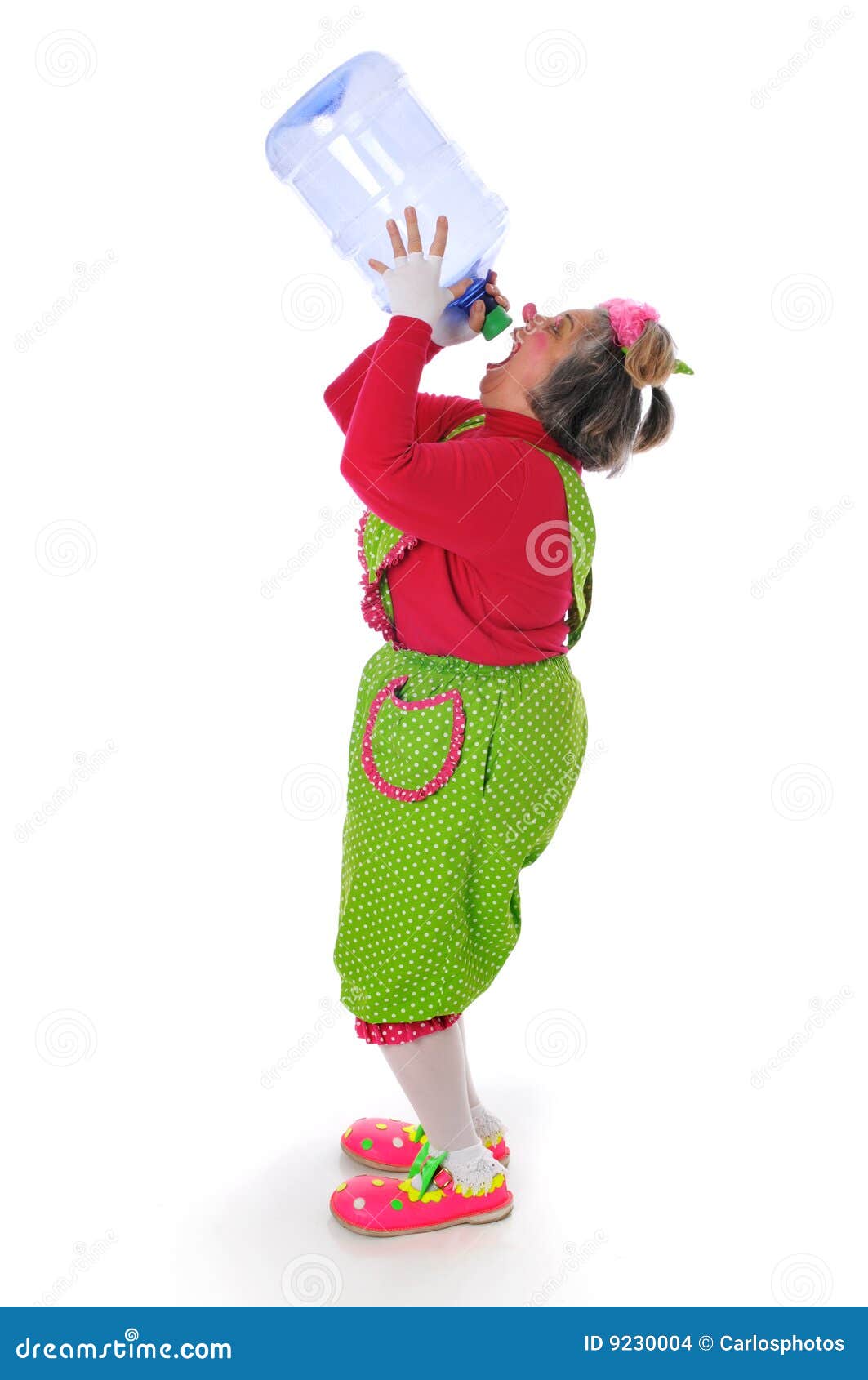 Clown with water bottle stock photo. Image of happy, green - 9230004
