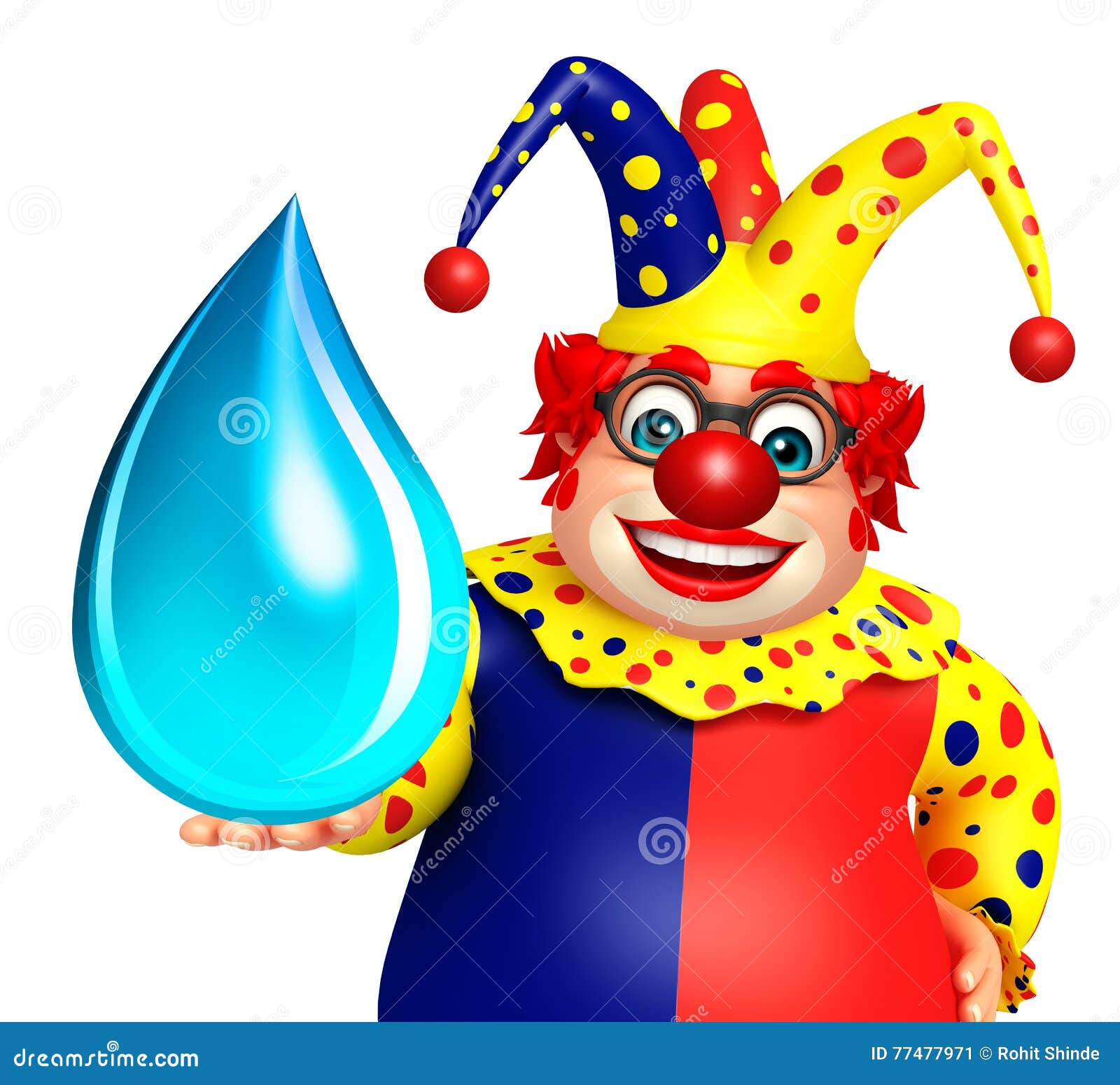 Clown with Water drop stock illustration. Illustration of laugh - 77477971