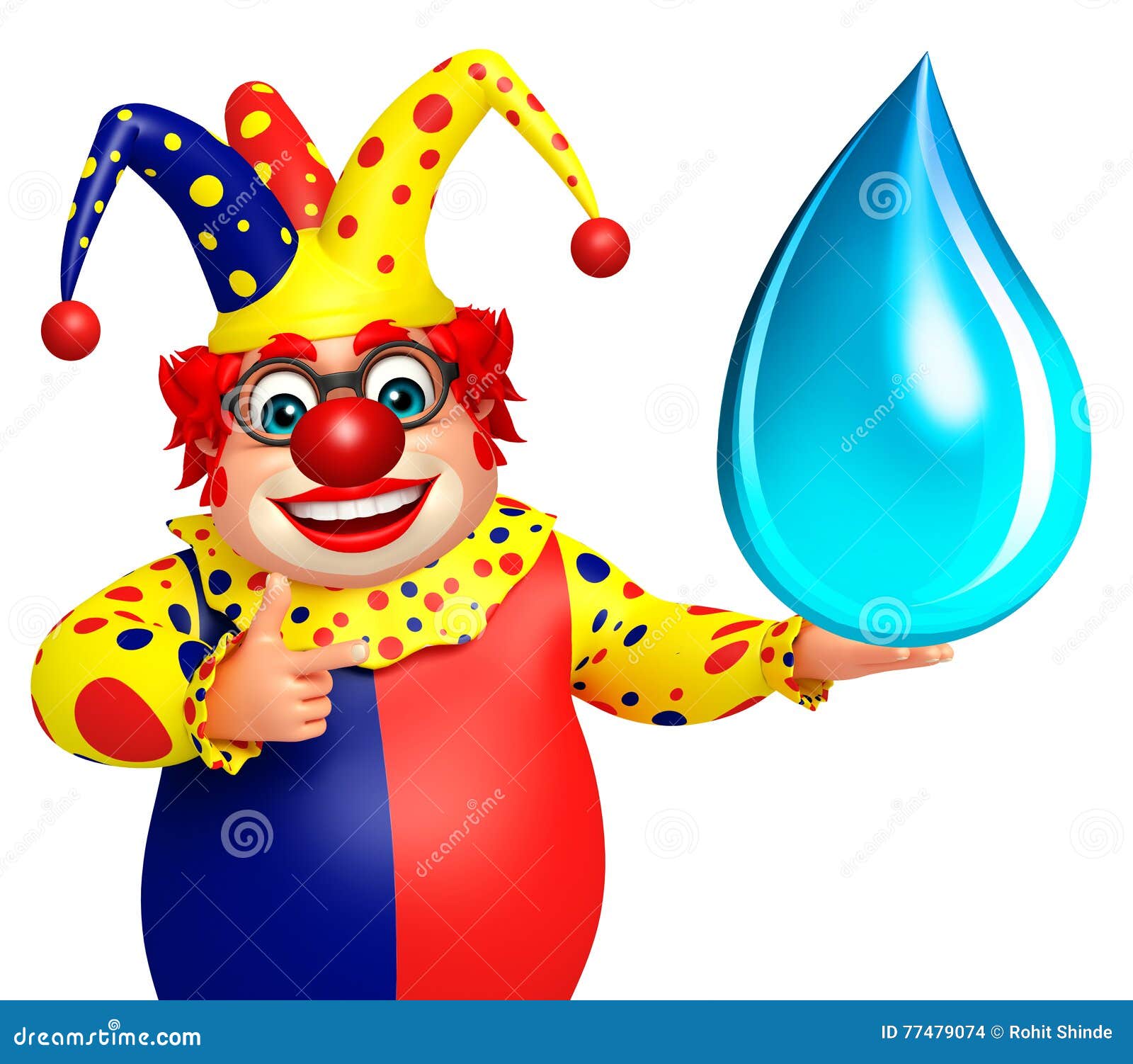 Clown with Water drop stock illustration. Illustration of birthday ...