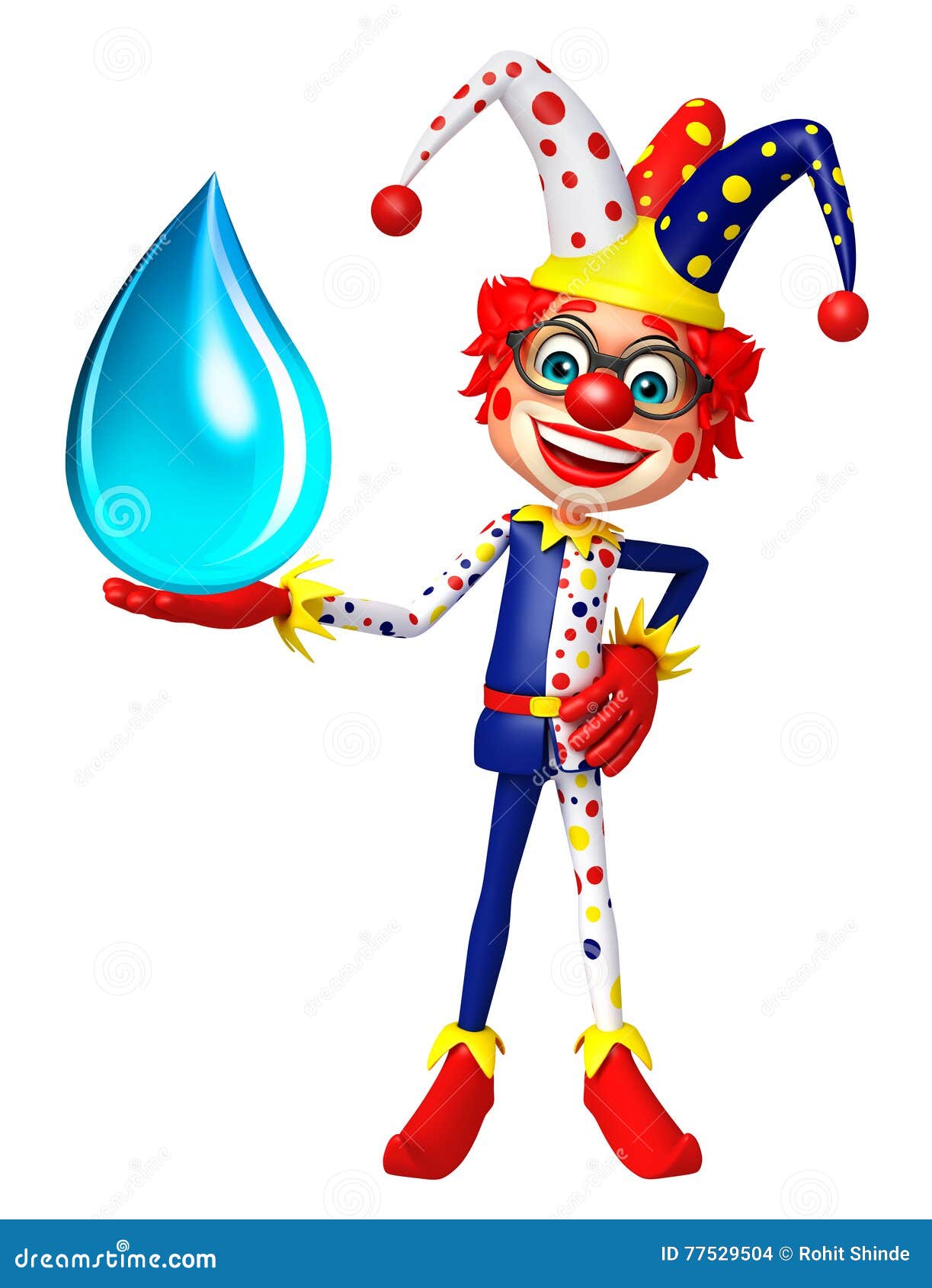 Clown with Water drop stock illustration. Illustration of isolated ...