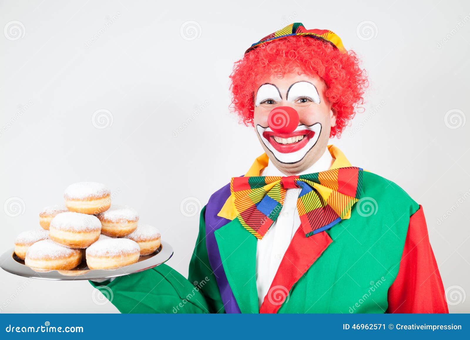 Clown Withe Biscuits on Tray Stock Image - Image of birthday, comedy ...