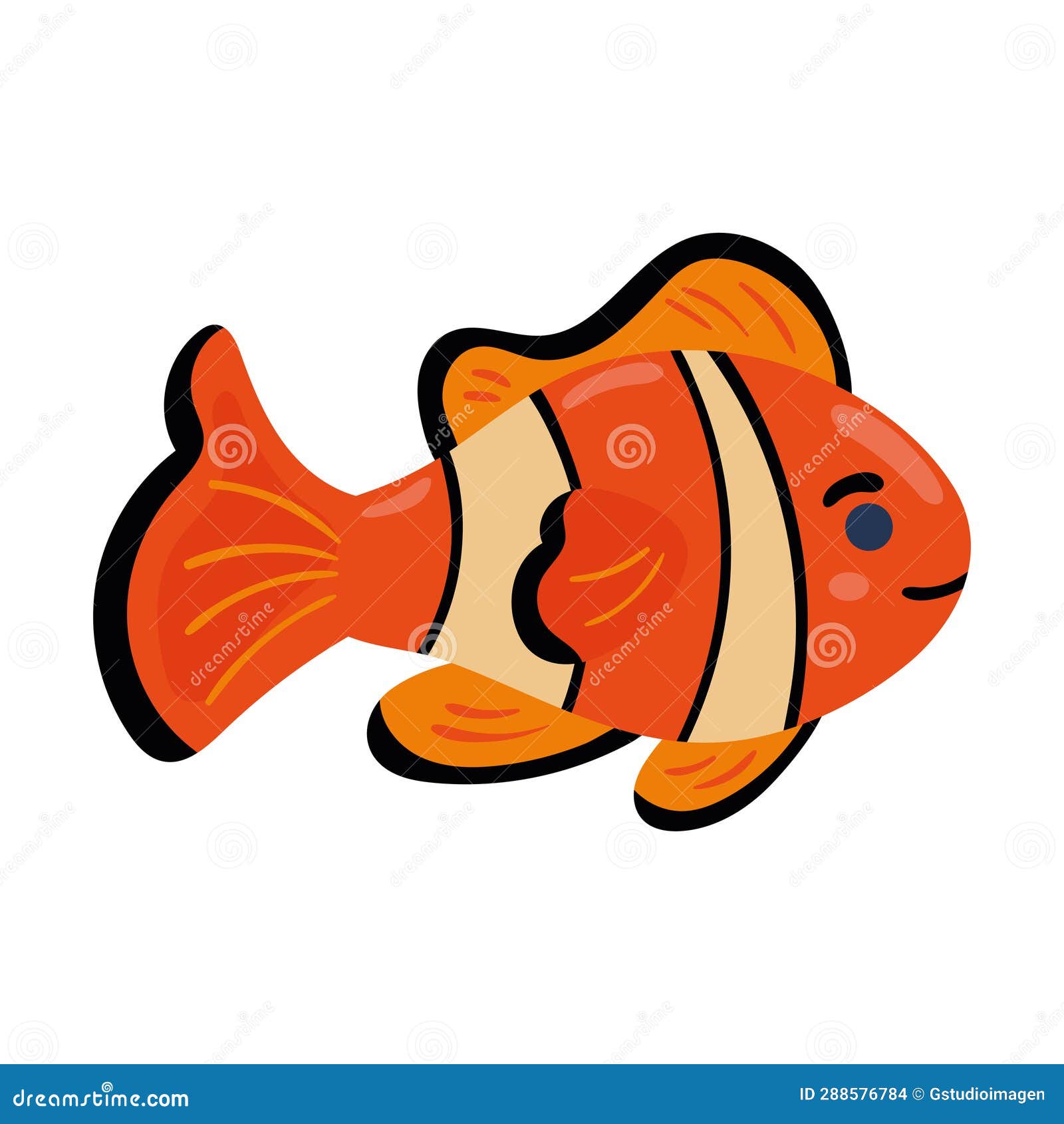 Clownfish fish marine icon stock vector. Illustration of animal - 288576784