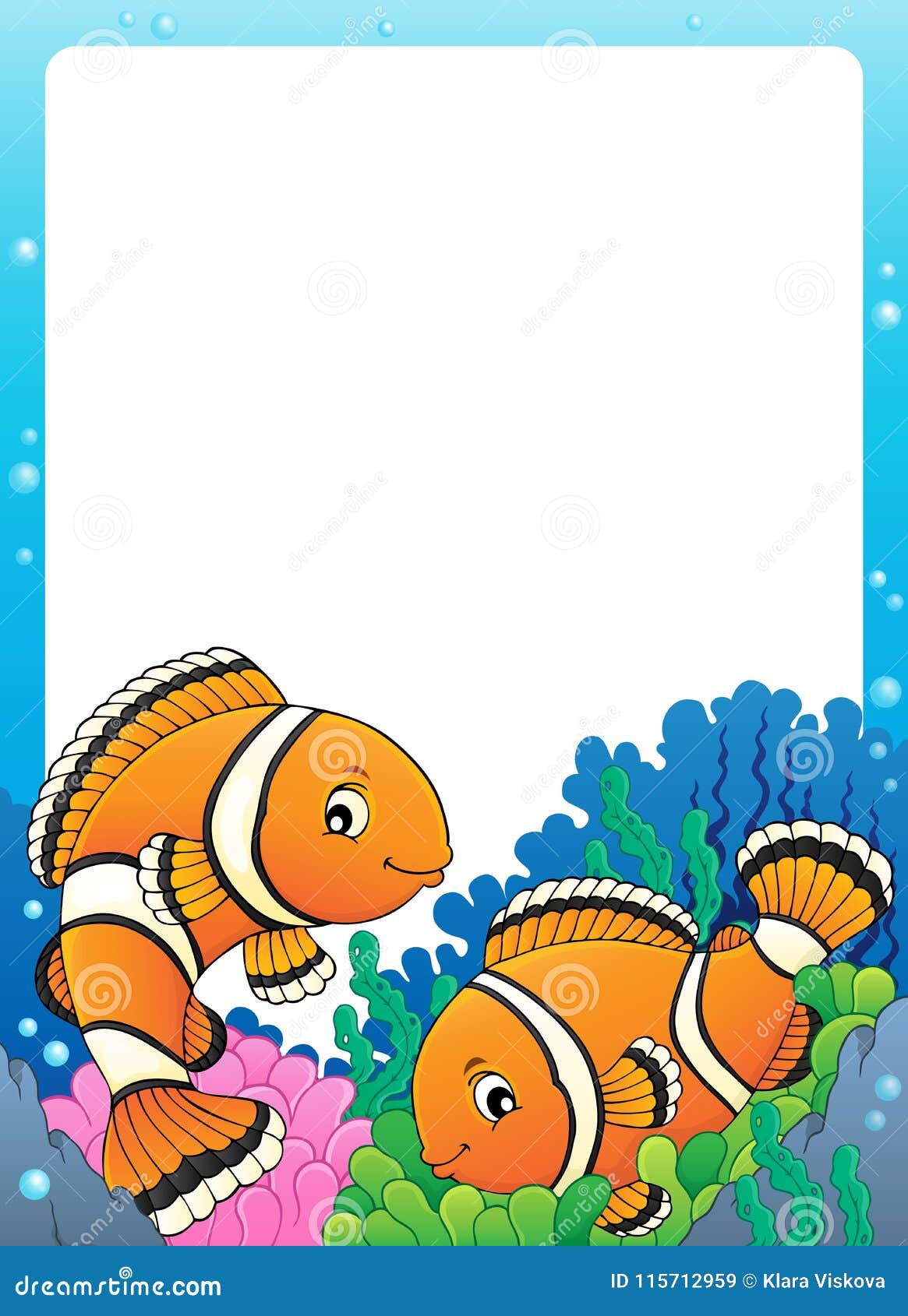 Clownfish topic frame 1 stock vector. Illustration of fish - 115712959