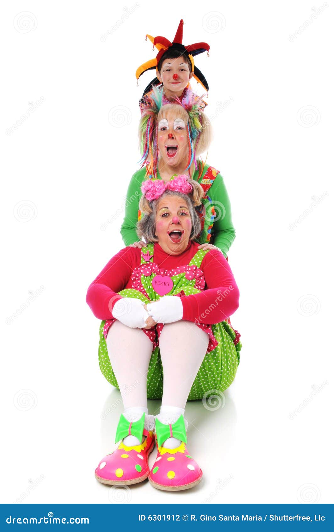 Clowns Posing stock photo. Image of nose, female, child - 6301912