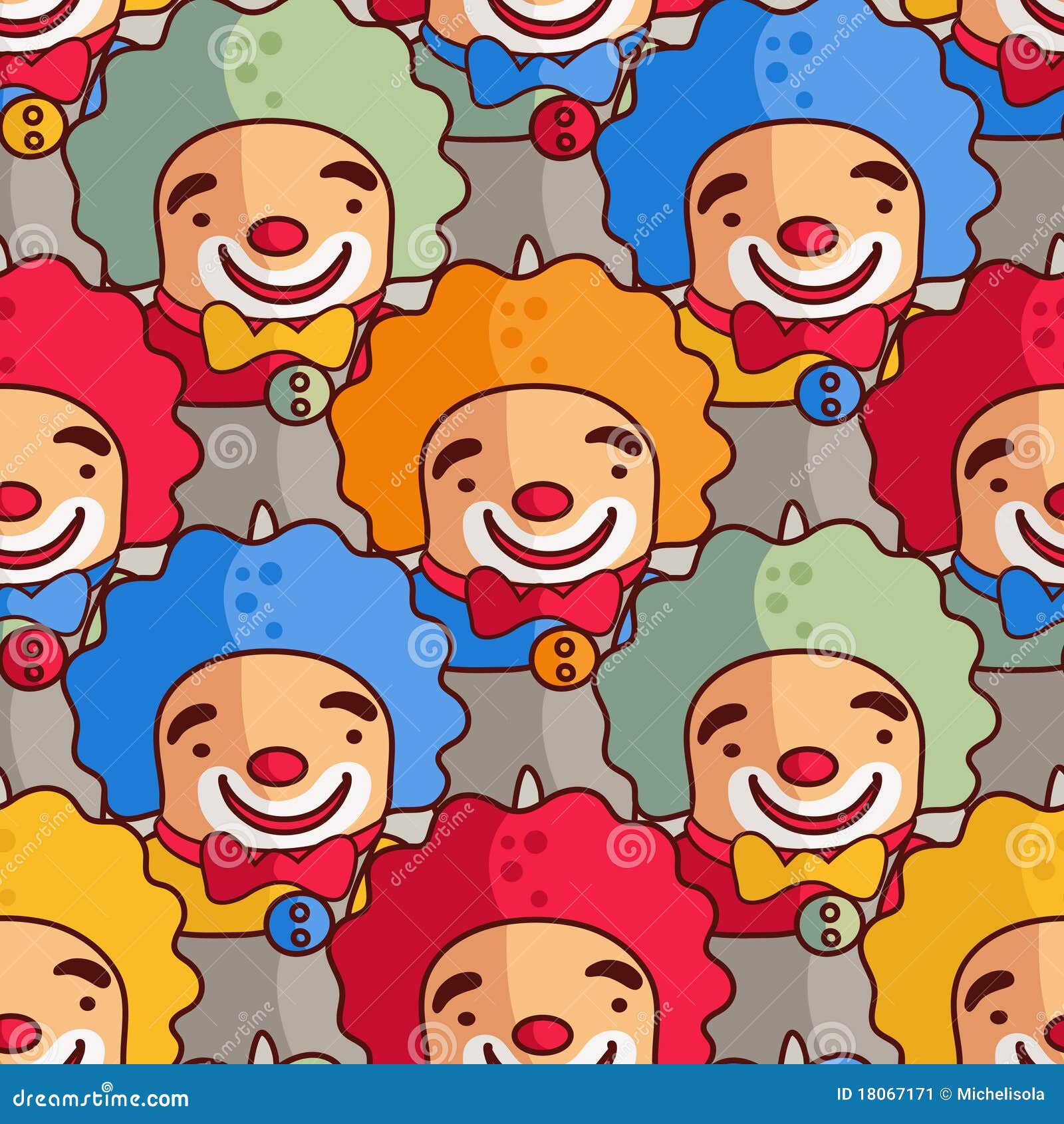 Clowns - seamless pattern stock vector. Illustration of pattern - 18067171