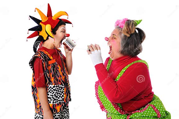 Clowns Yelling at Each Other Stock Image - Image of party, isolated ...