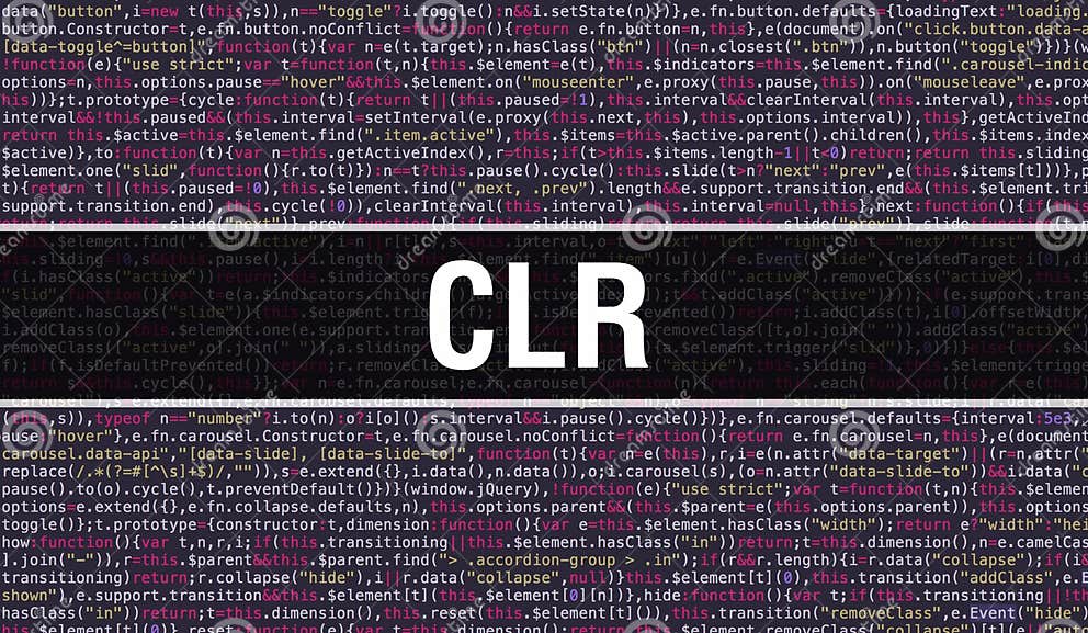 CLR Text Written on Programming Code Abstract Technology Background of ...