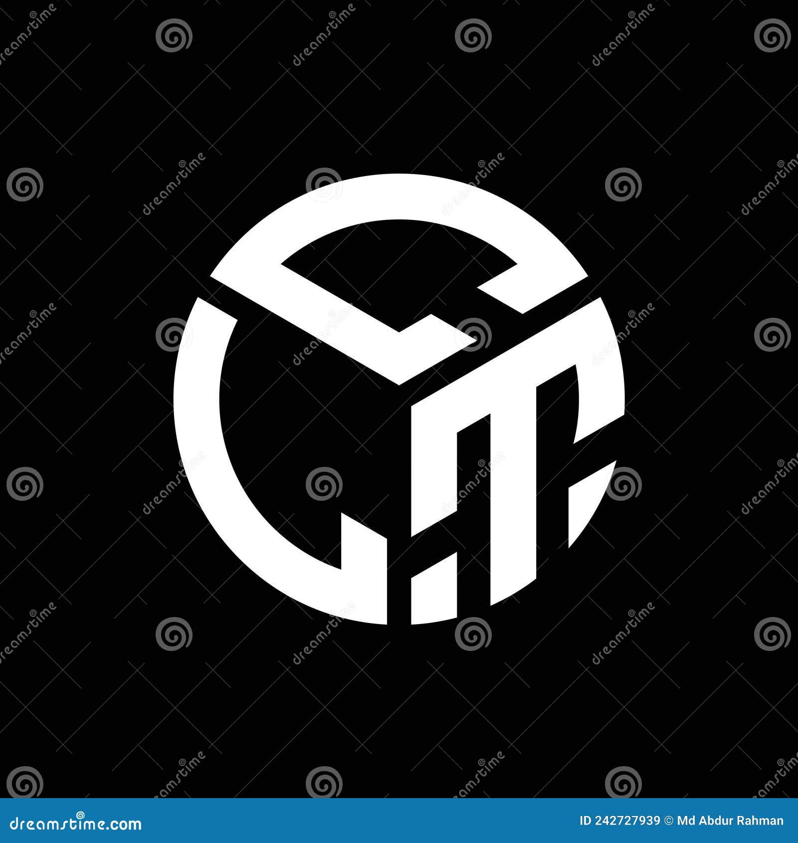 CLT Letter Logo Design On Black Background. CLT Creative Initials ...