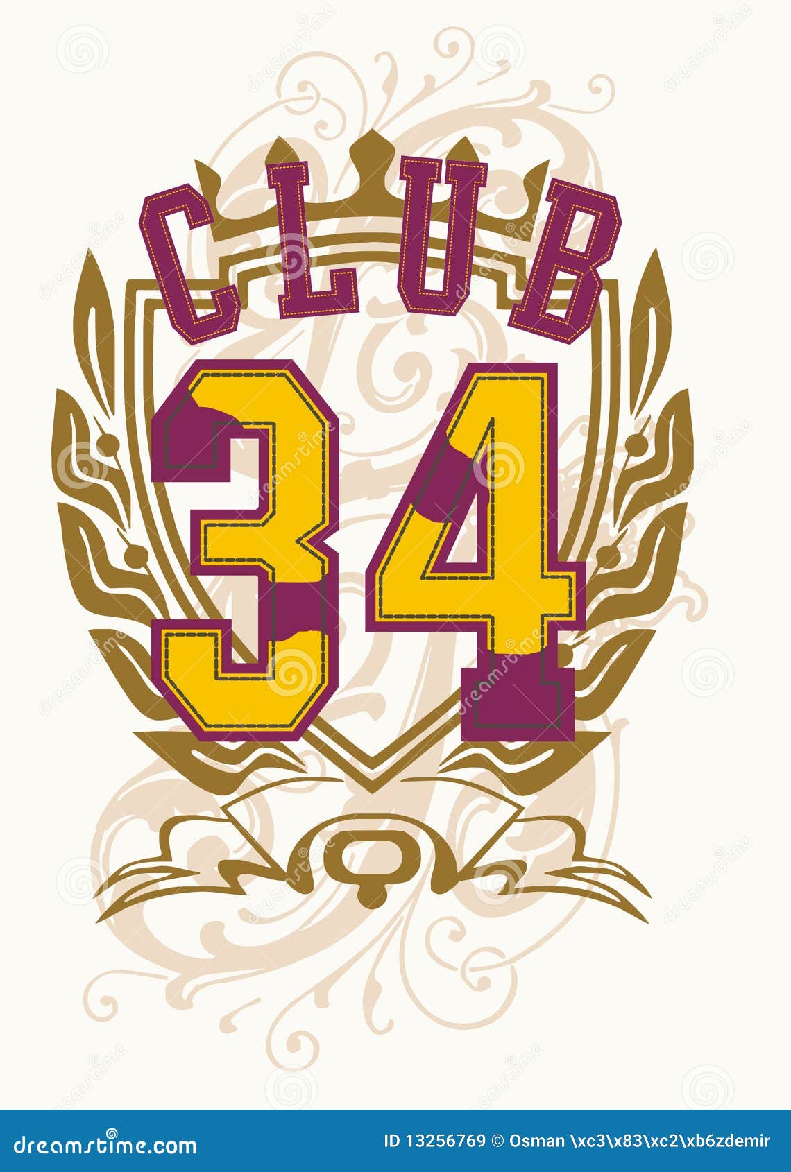 Club 34 stock vector. Illustration of blue, leaf, symbol - 13256769