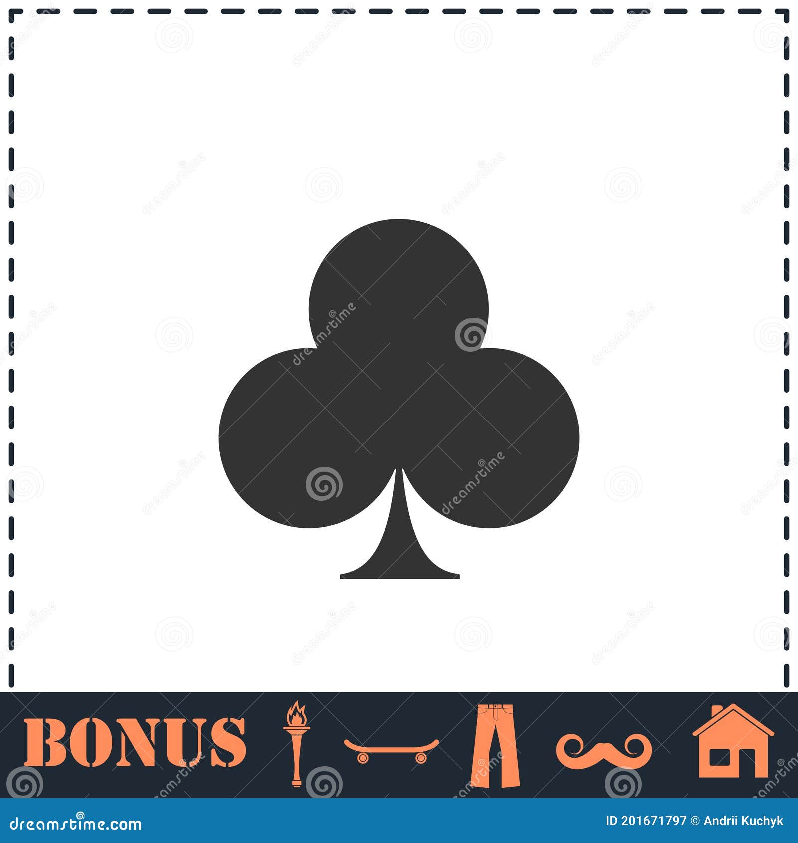 Club card icon flat stock illustration. Illustration of royal - 201671797