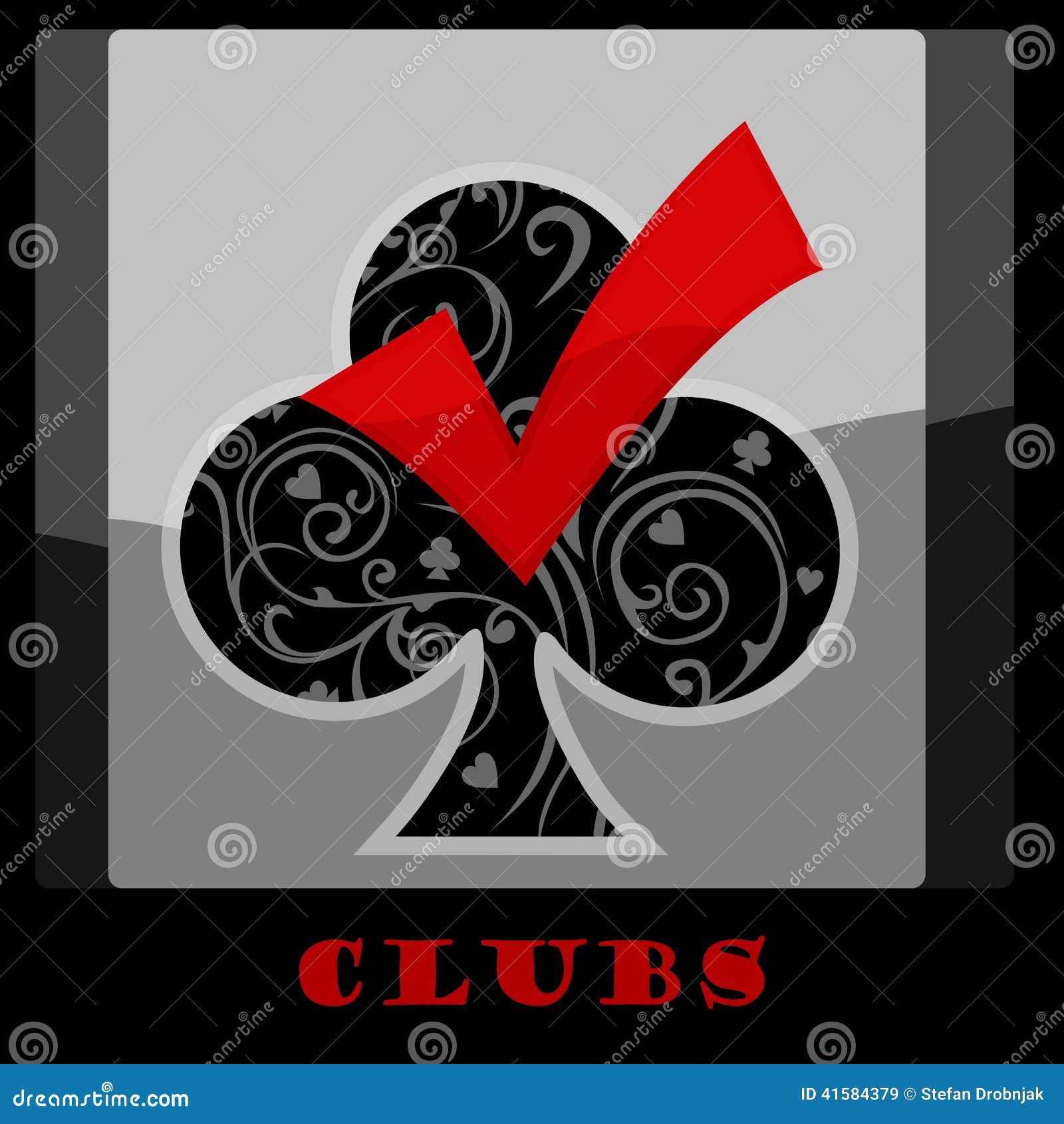 Club Card Symbol stock vector. Illustration of objects - 41584379