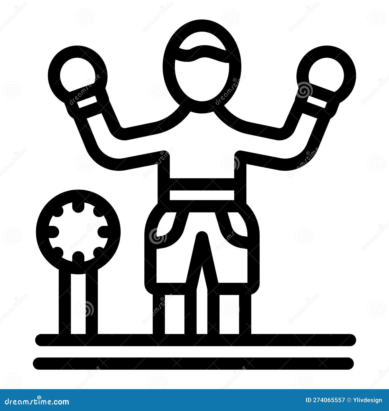 Club Champion Icon Outline Vector. Boxing Hand Stock Vector ...
