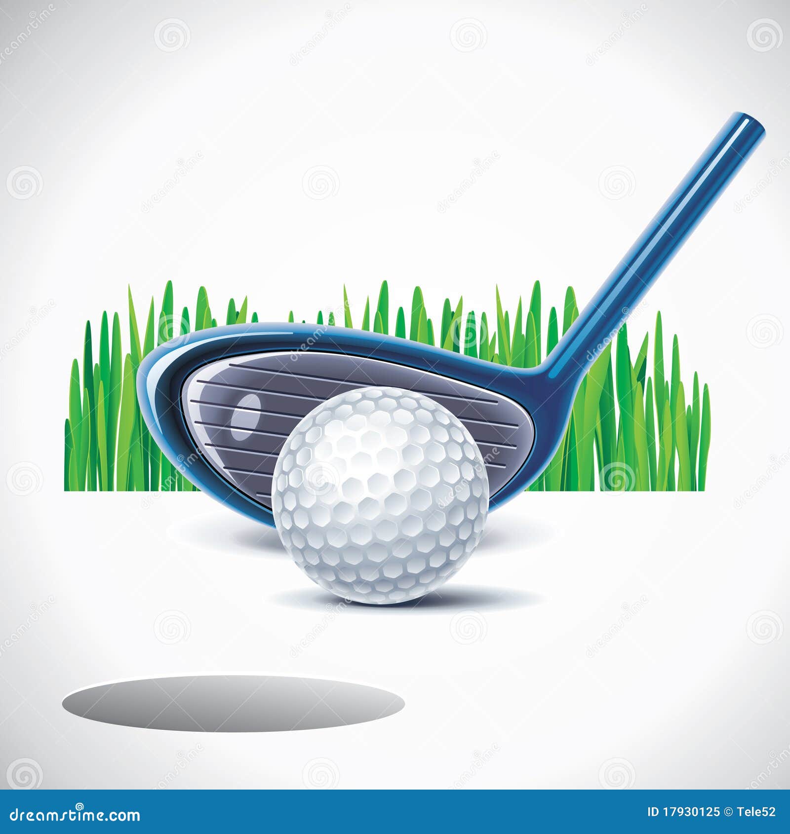 Club De Golf Del Vector Con La Bola Ilustración del Vector ...