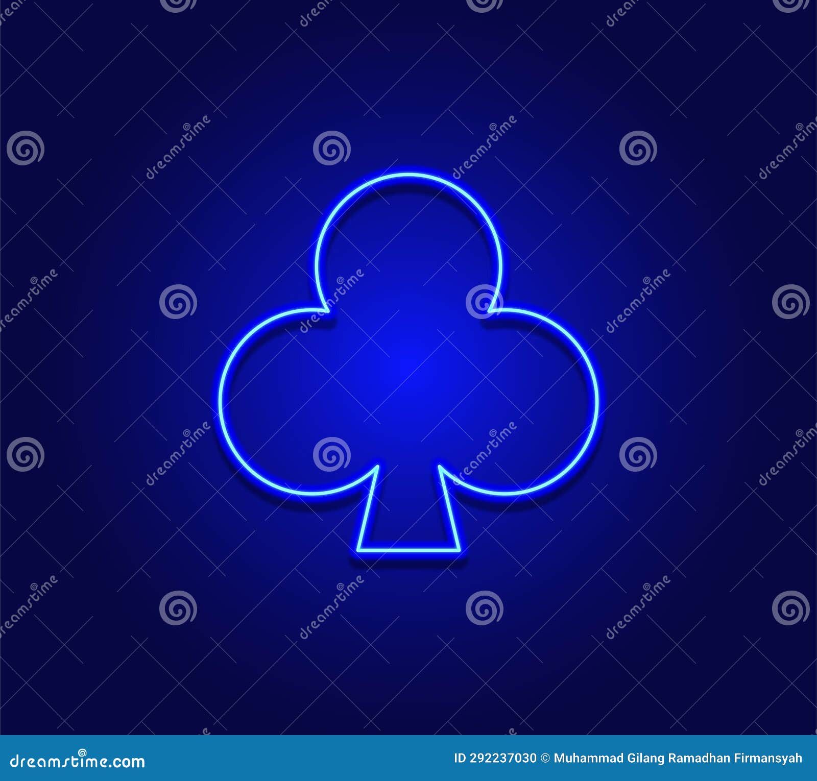 Blue neon clubs background stock vector. Illustration of glow - 292237030