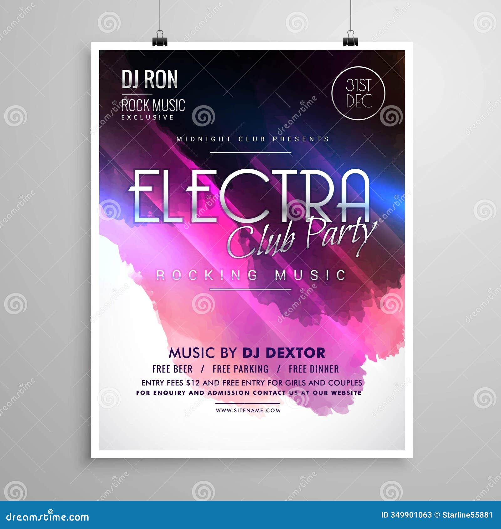 Club Party Event Layout Flyer Brochure Template Stock Vector ...