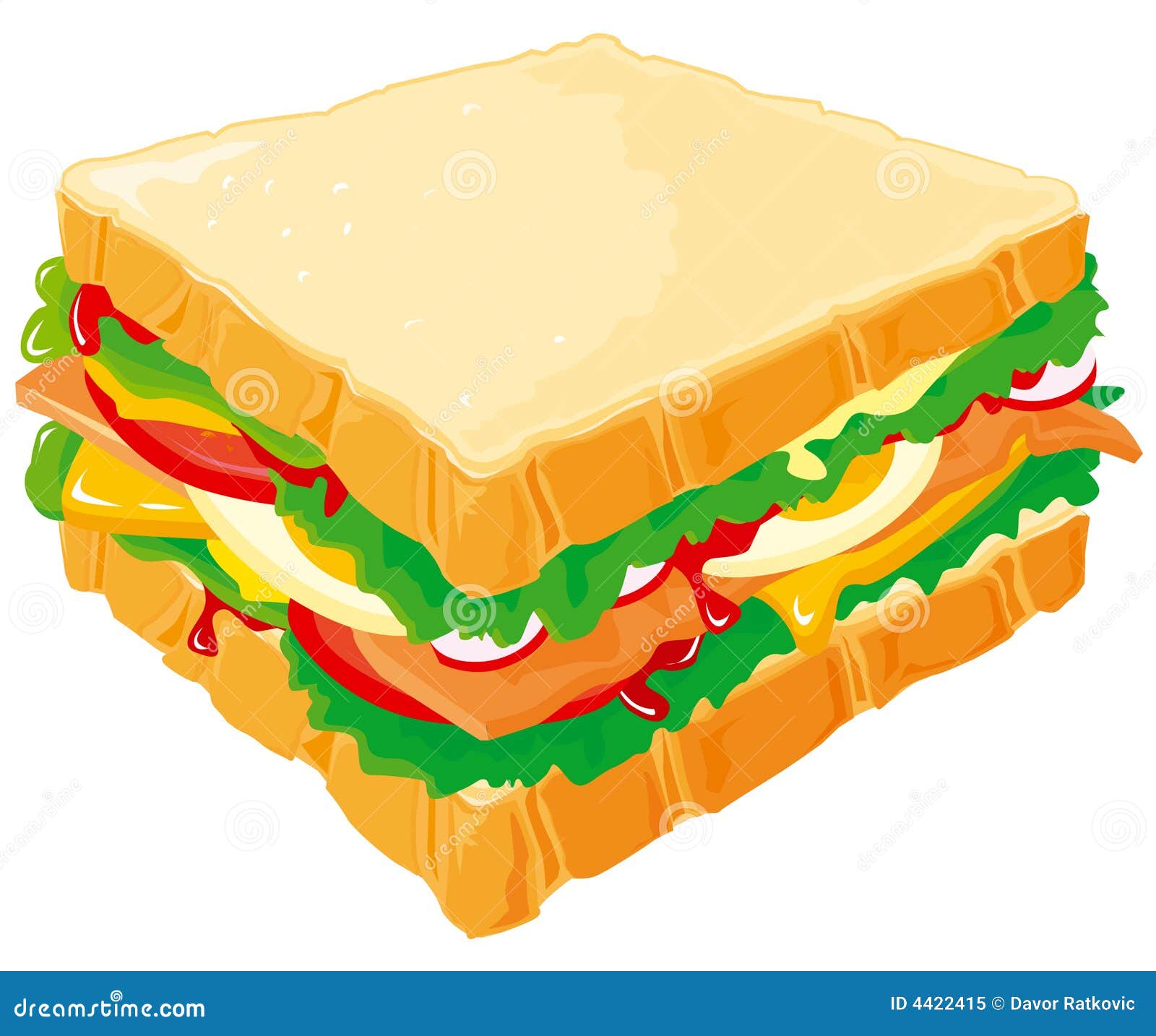 Club Sandwich stock vector. Illustration of urban, foods - 4422415