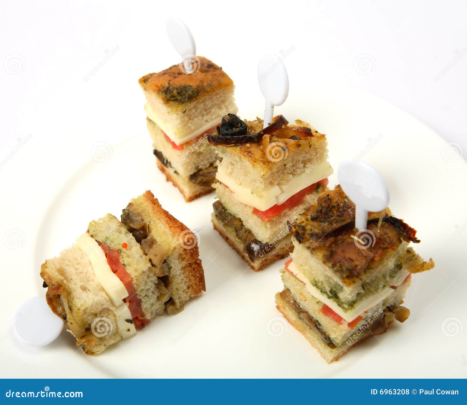 Club sandwich canape stock photo. Image of bread, cheese - 6963208