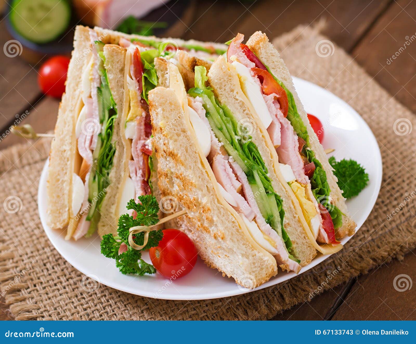 Club sandwich stock image. Image of club, french, cuisine - 67133743