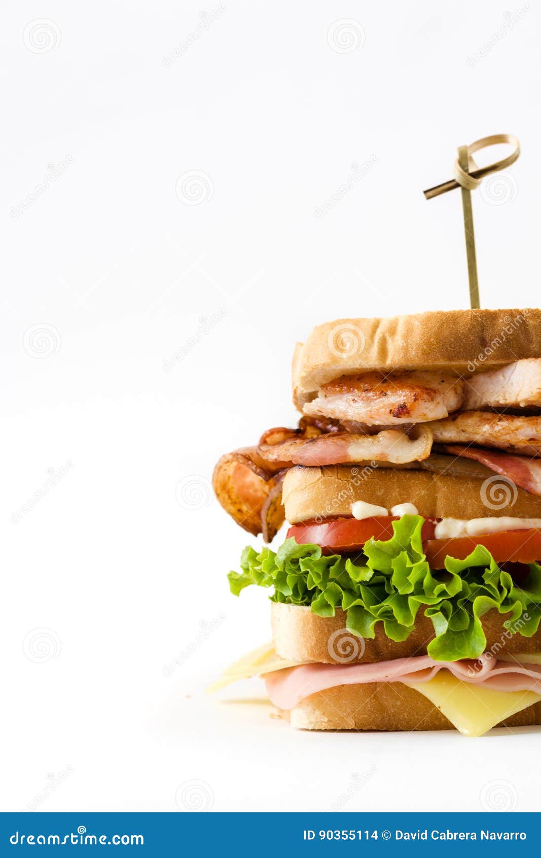 Club sandwich isolated stock photo. Image of lunch, bread - 90355114