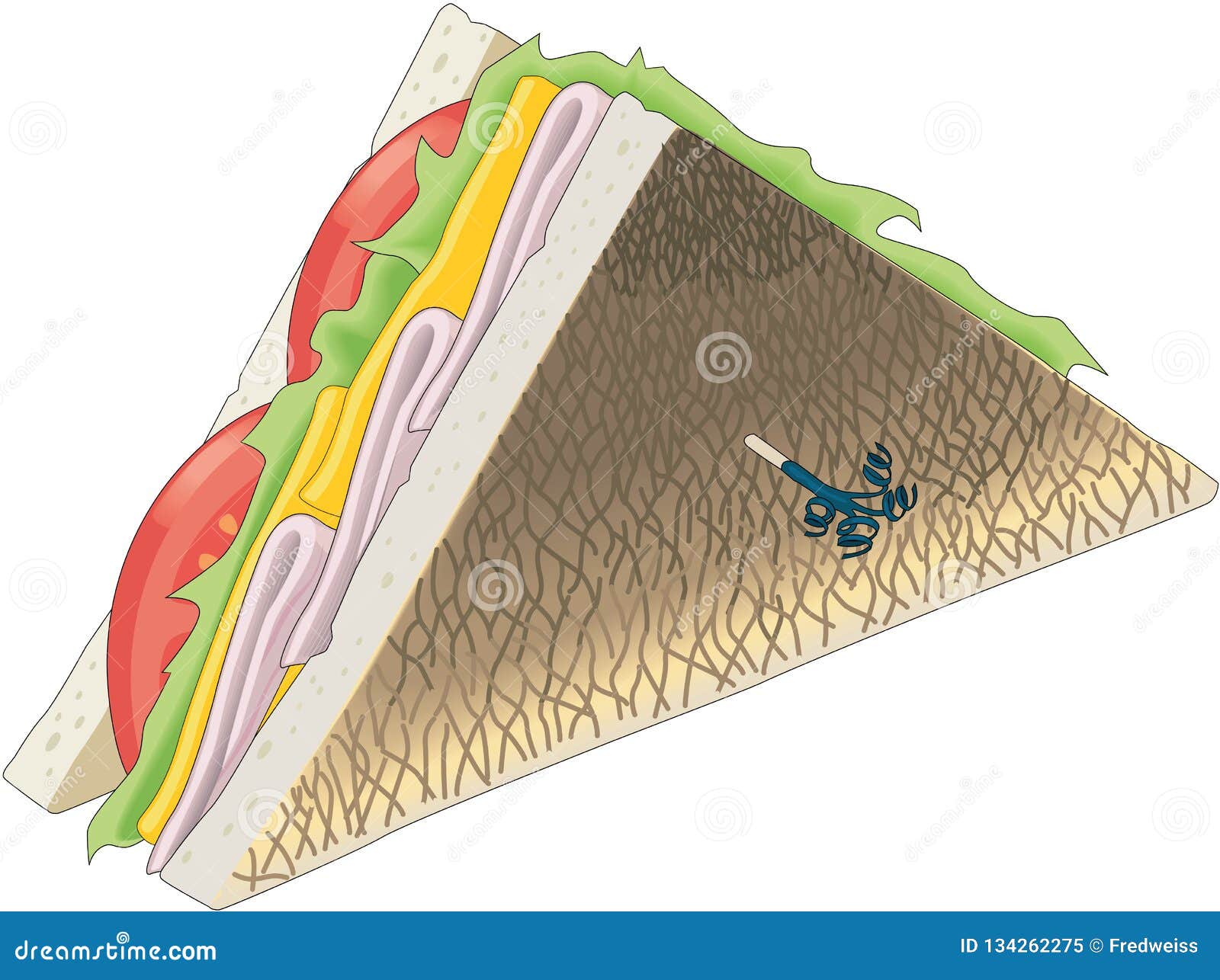 Club Sandwich Vector Illustration Stock Vector - Illustration of vector ...