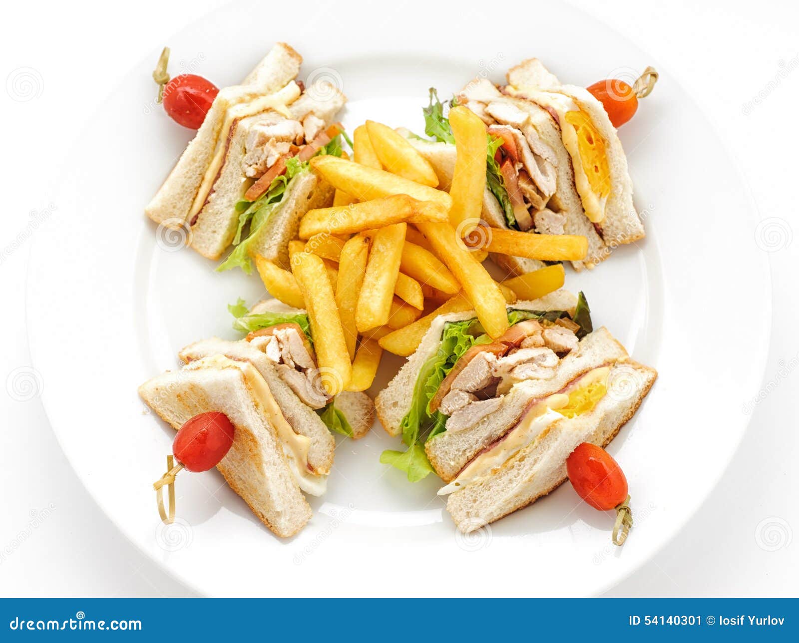 Club Sandwich on a White Plate Stock Image - Image of bowl, menu: 54140301