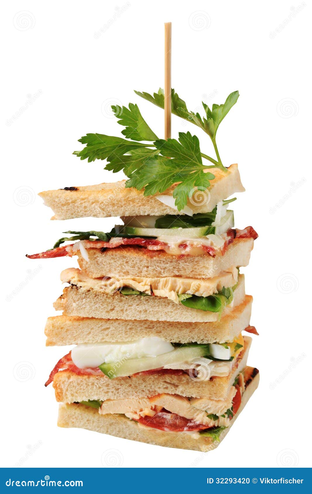 Club sandwiches stock photo. Image of plate, toasted - 32293420