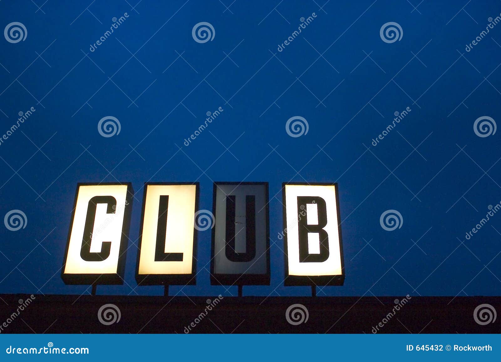 Club sign stock photo. Image of retro, dusk, alcohol, deep - 645432