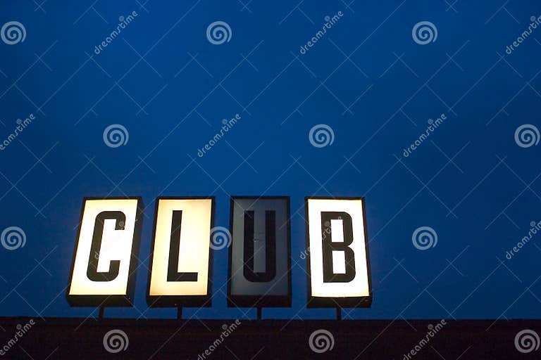 Club sign stock photo. Image of retro, dusk, alcohol, deep - 645432