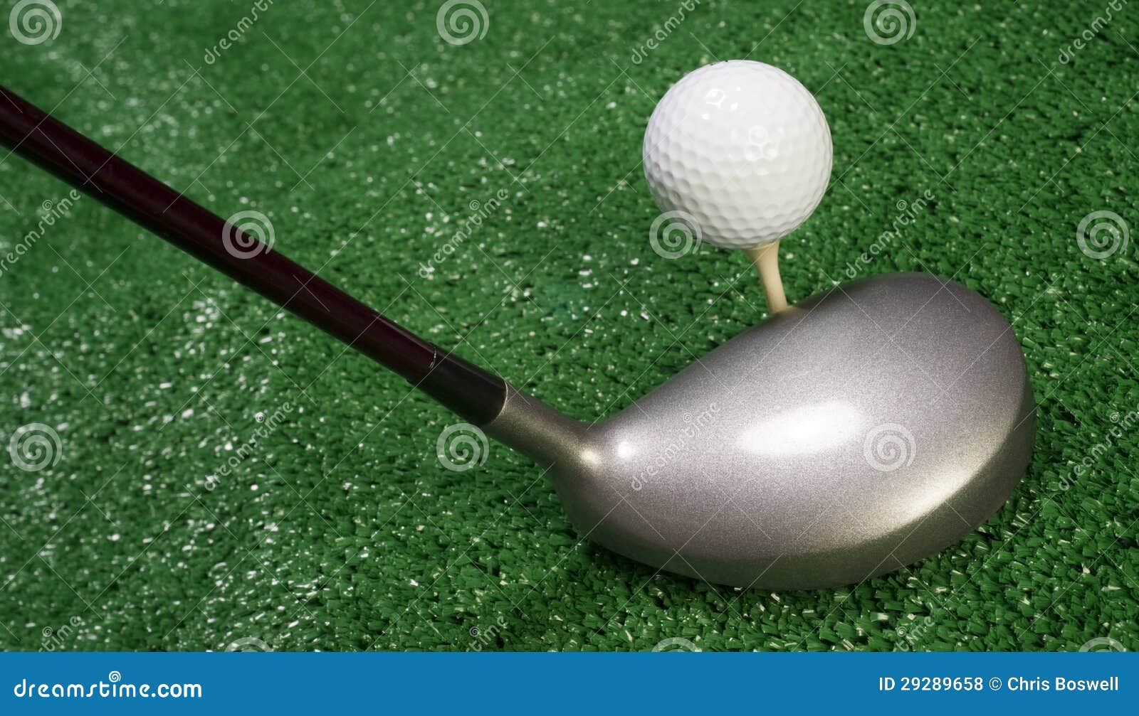 Club Sitting in Front of Teed Up Golf Ball Stock Photo - Image of ...