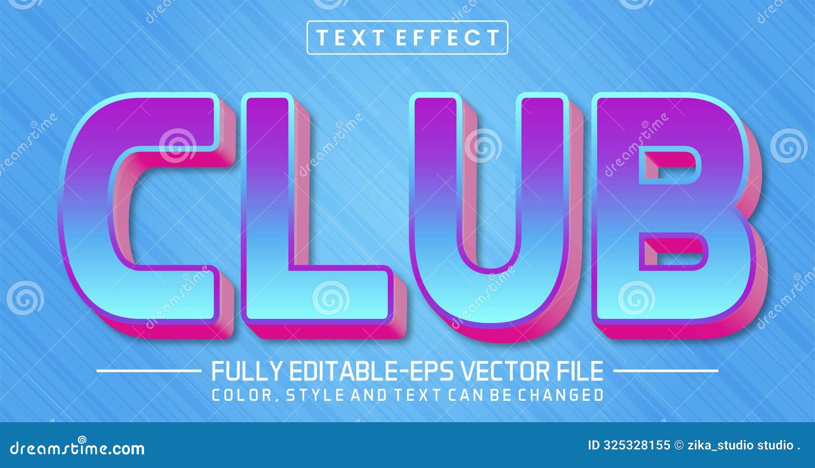Club Text Editable Style Effect Stock Illustration - Illustration of ...
