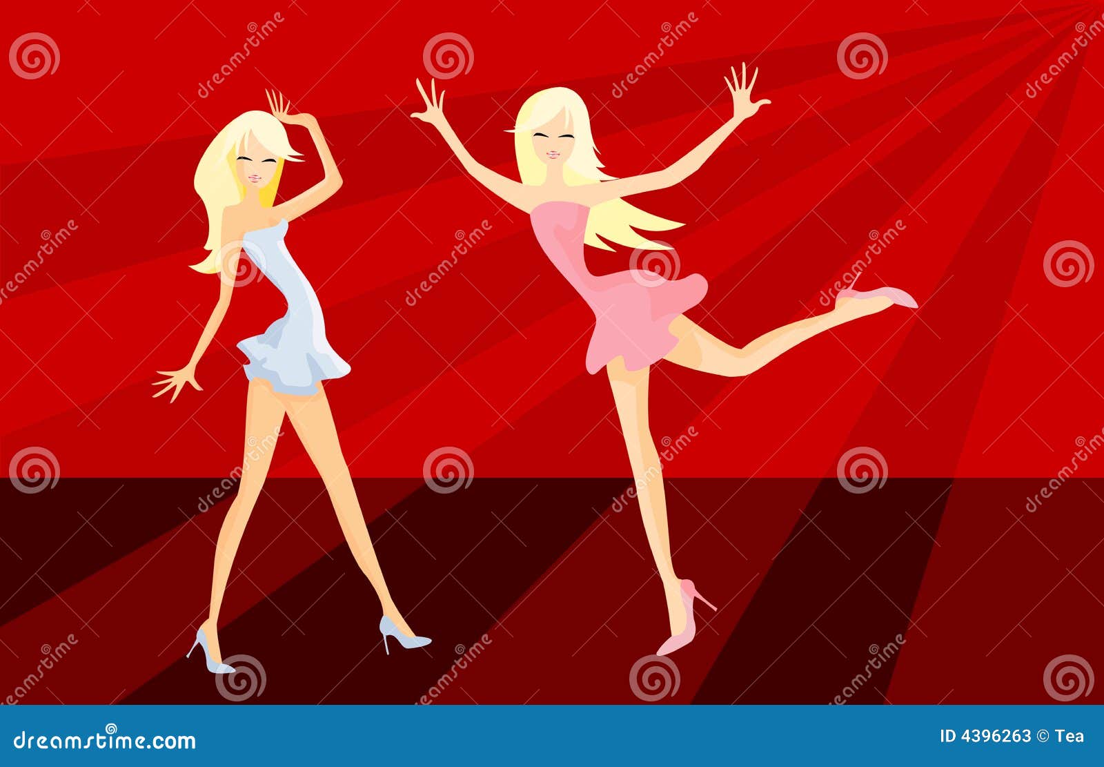 Clubbing girls stock vector. Illustration of female, nightclub - 4396263