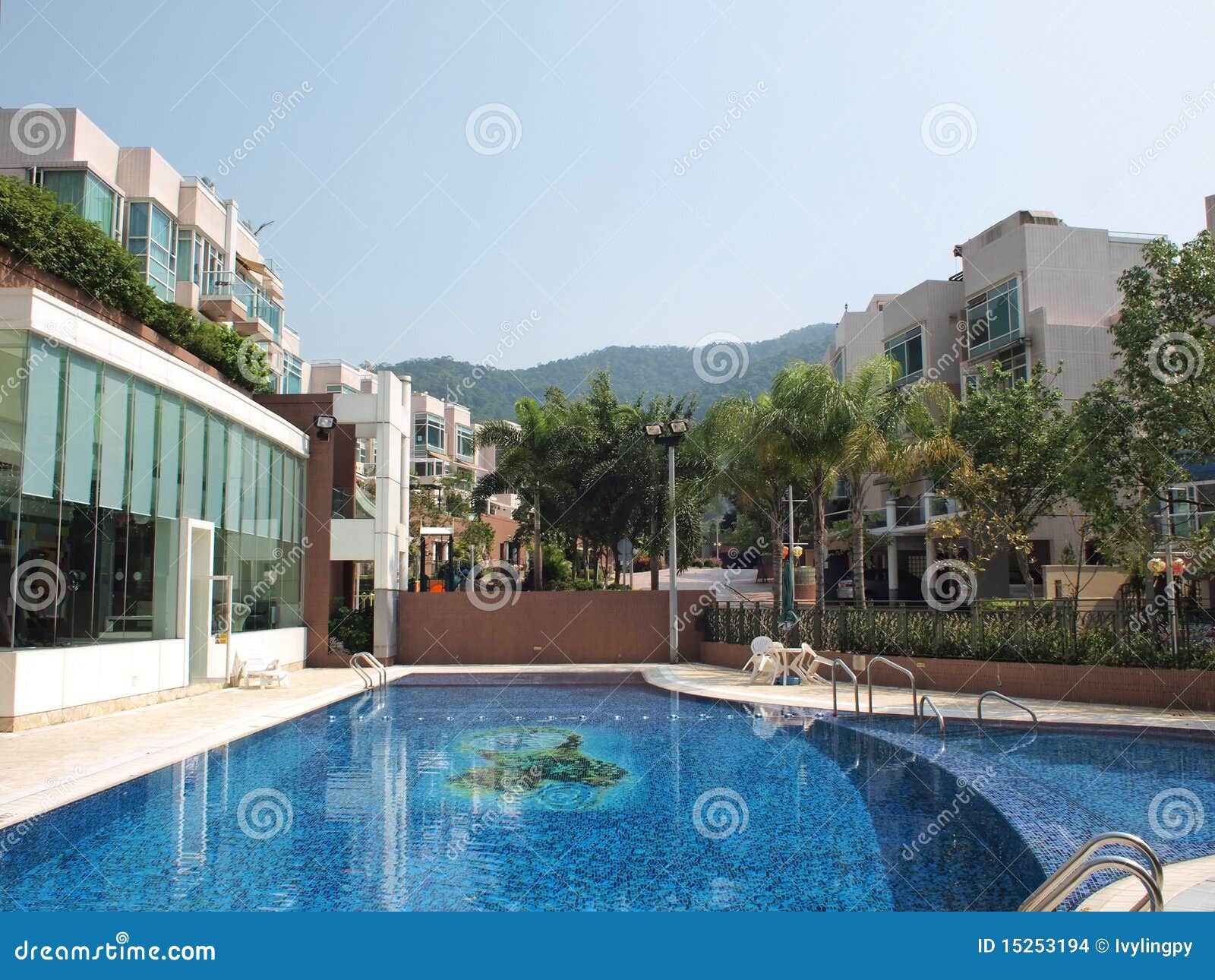 Clubhouse and Swimming Pool Stock Photo - Image of living, club: 15253194