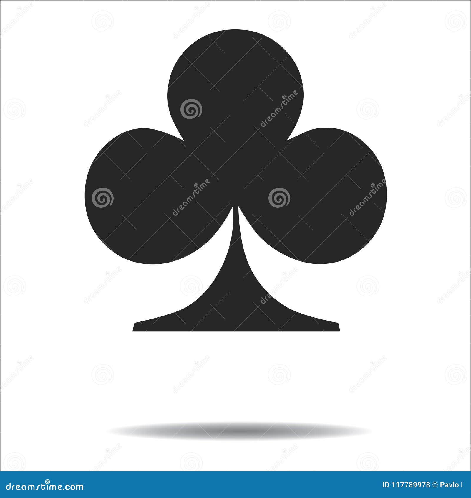 Clubs Card Suit Icon Vector Stock Illustration - Illustration of bridge ...