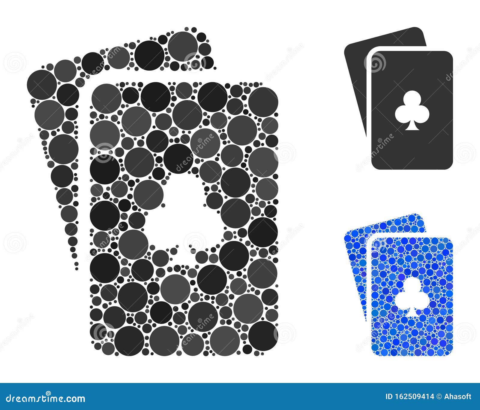 Clubs Playing Cards Composition Icon of Round Dots Stock Vector ...