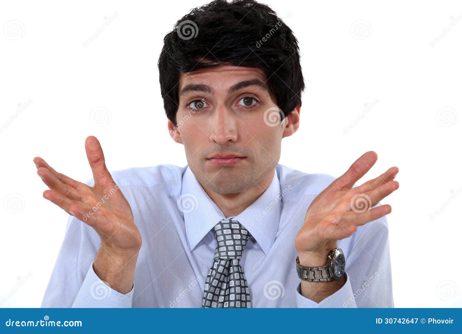 A clueless businessman. stock image. Image of gesturing - 30742647