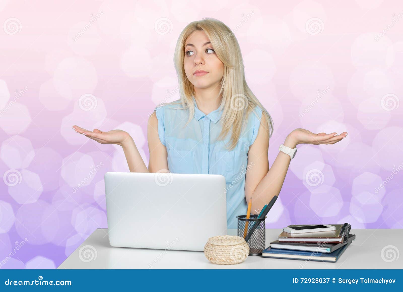 Clueless female student stock image. Image of internet - 72928037