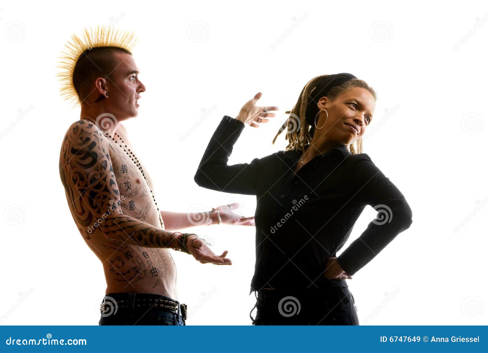 Clueless Man and Reacting Woman Stock Image - Image of black, american ...