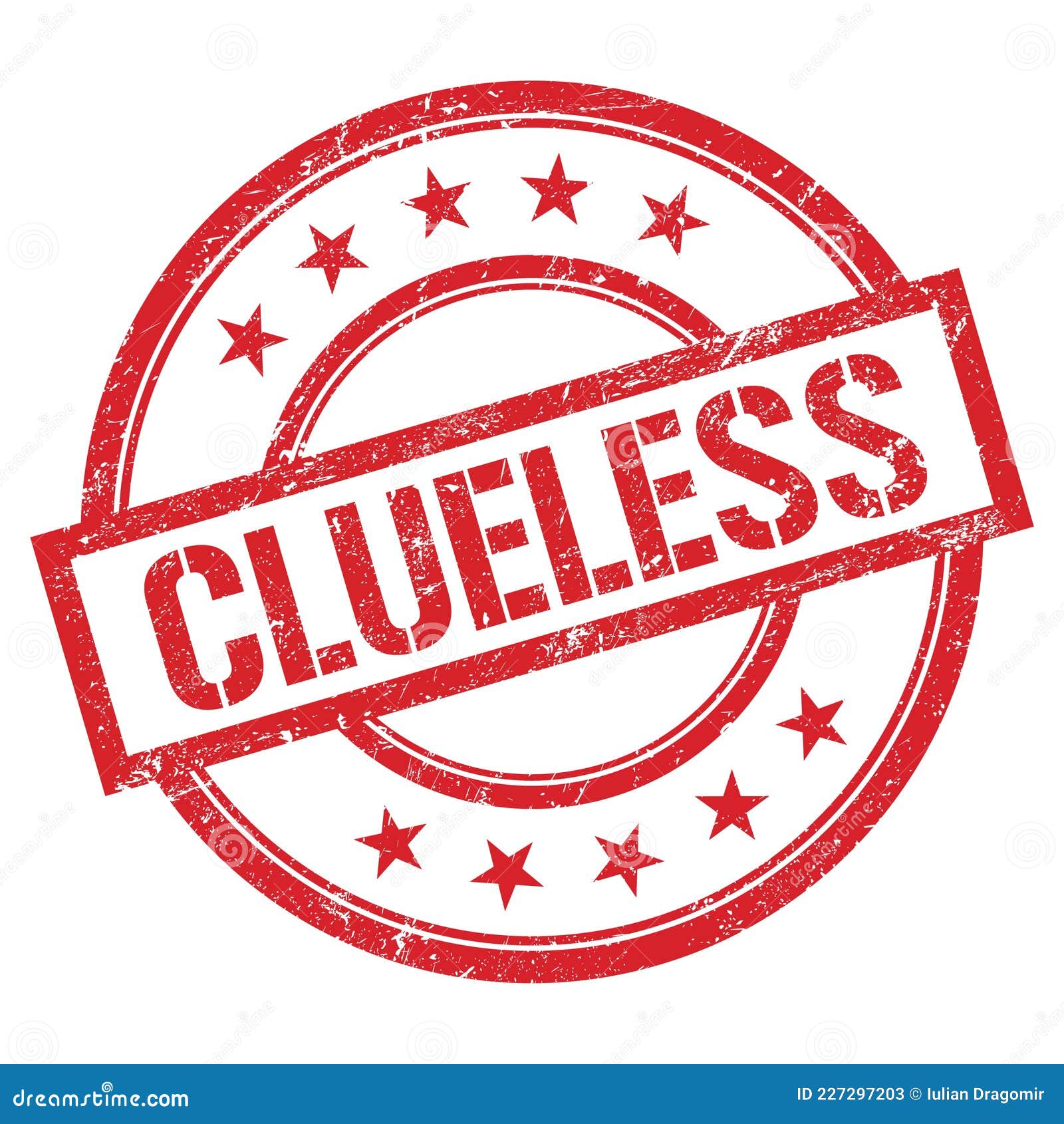 CLUELESS Text Written on Red Vintage Stamp Stock Illustration ...